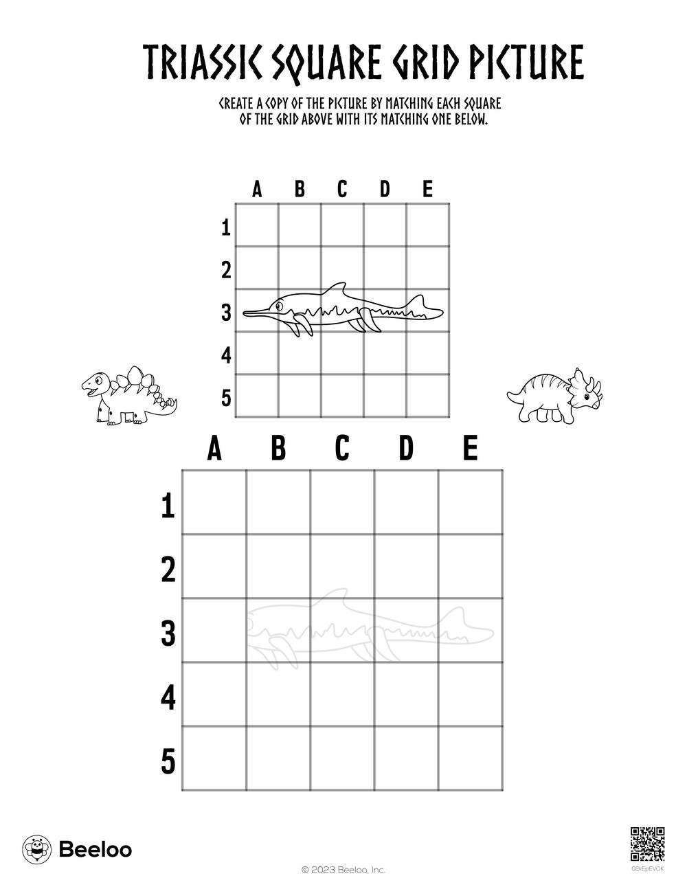 Triassic Square Grid Picture Beeloo Printable Crafts And Activities