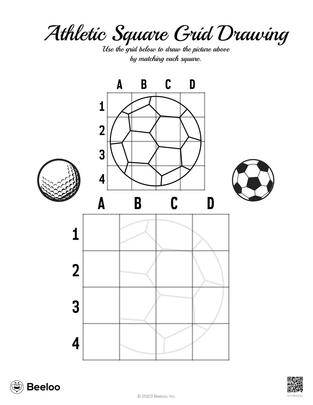 Athletic Square Grid Drawing Beeloo Printable Crafts For Kids 0JmBA0Z2y 