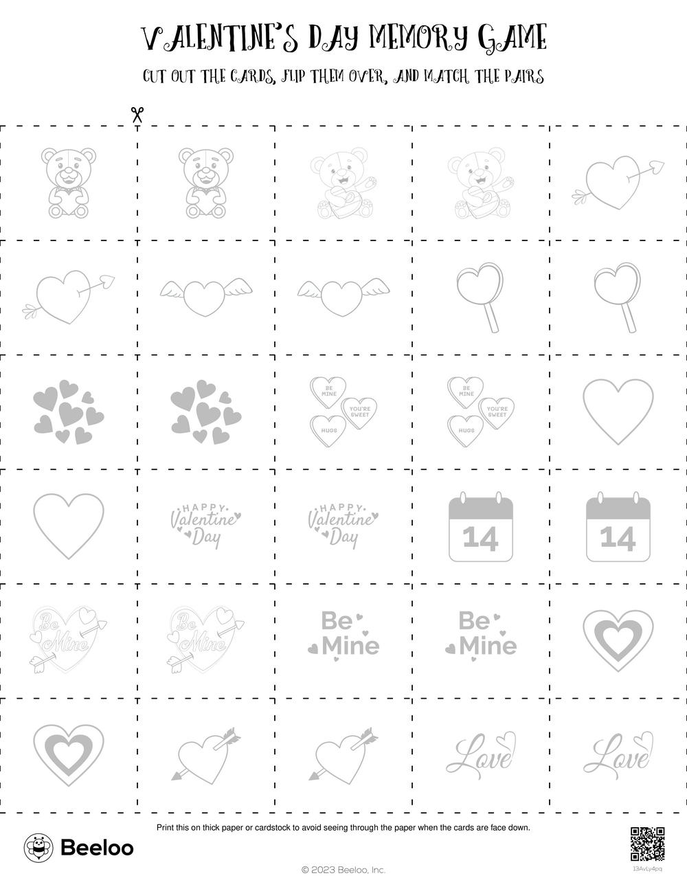 Valentine s Day Memory Game Beeloo Printable Crafts And Activities Valentine s Day Memory Game Beeloo Printable Crafts And Activities