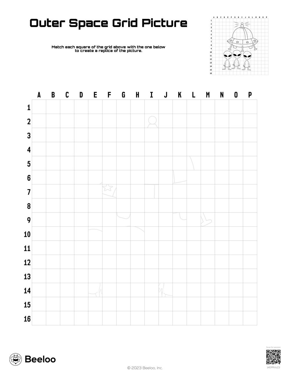 Outer Space Grid Picture Beeloo Printable Crafts And Activities For Kids