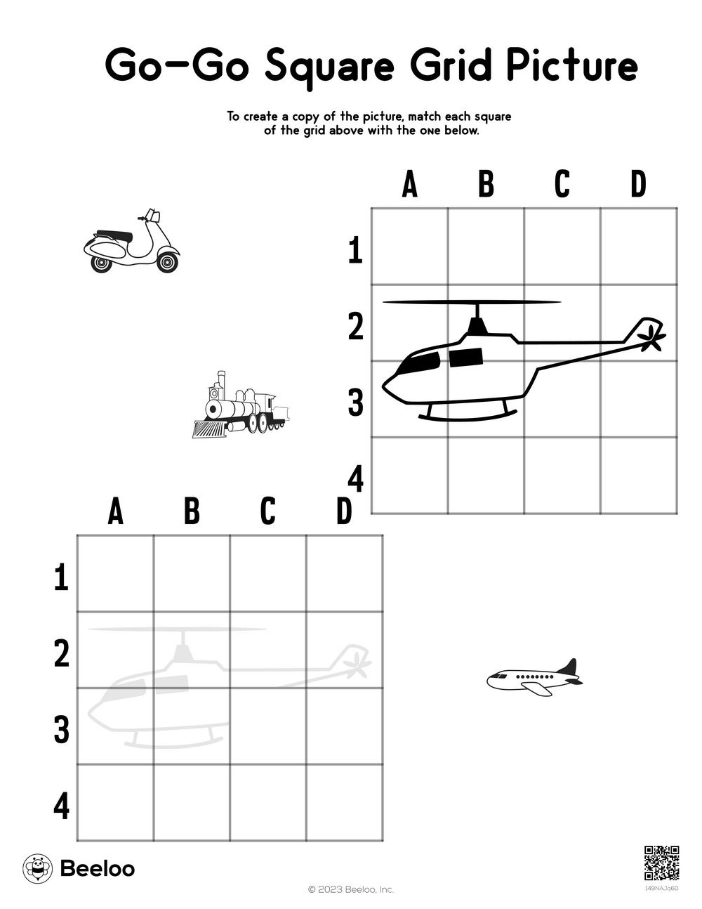 Go Go Square Grid Picture Beeloo Printable Crafts And Activities For Kids Go Go Square Grid Picture Beeloo Printable Crafts And Activities For Kids