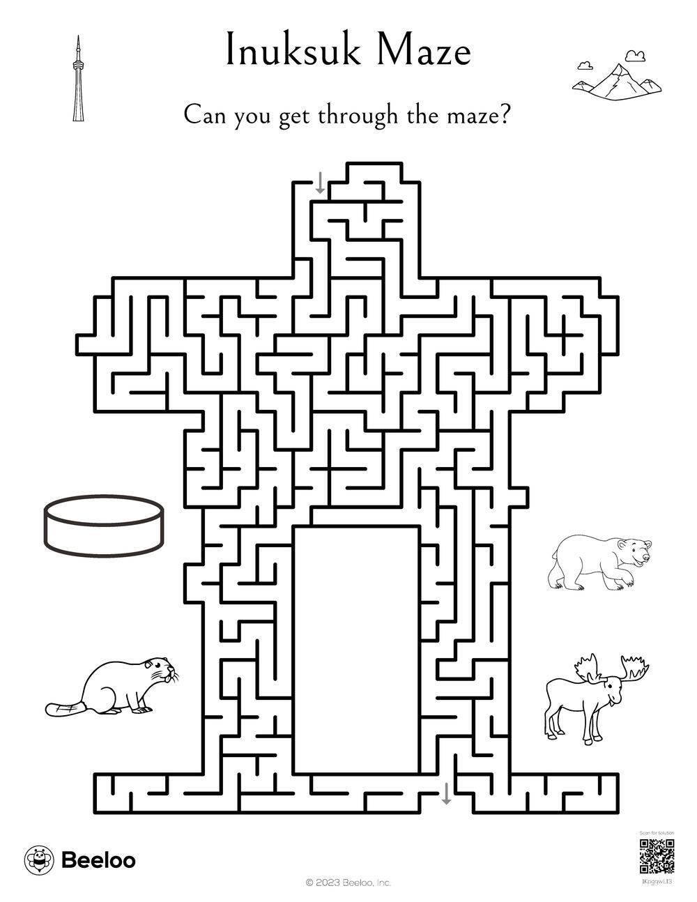 Inuksuk Maze Beeloo Printable Crafts And Activities For Kids