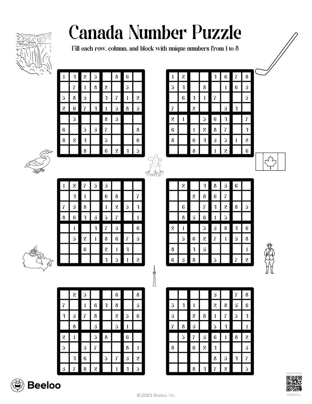 Canada Number Puzzle Beeloo Printable Crafts And Activities For Kids