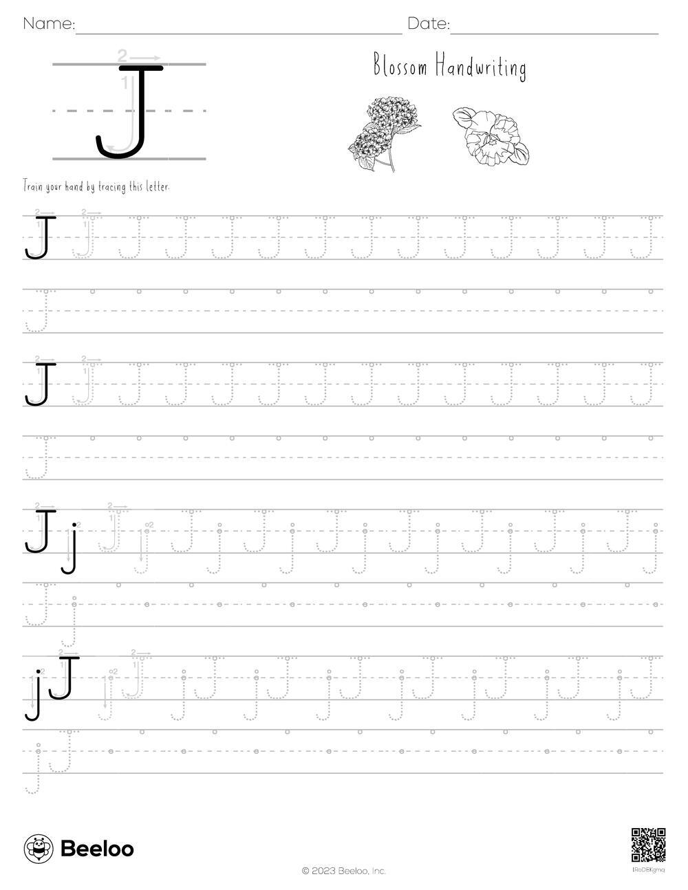 Blossom Handwriting Beeloo Printable Crafts And Activities For Kids