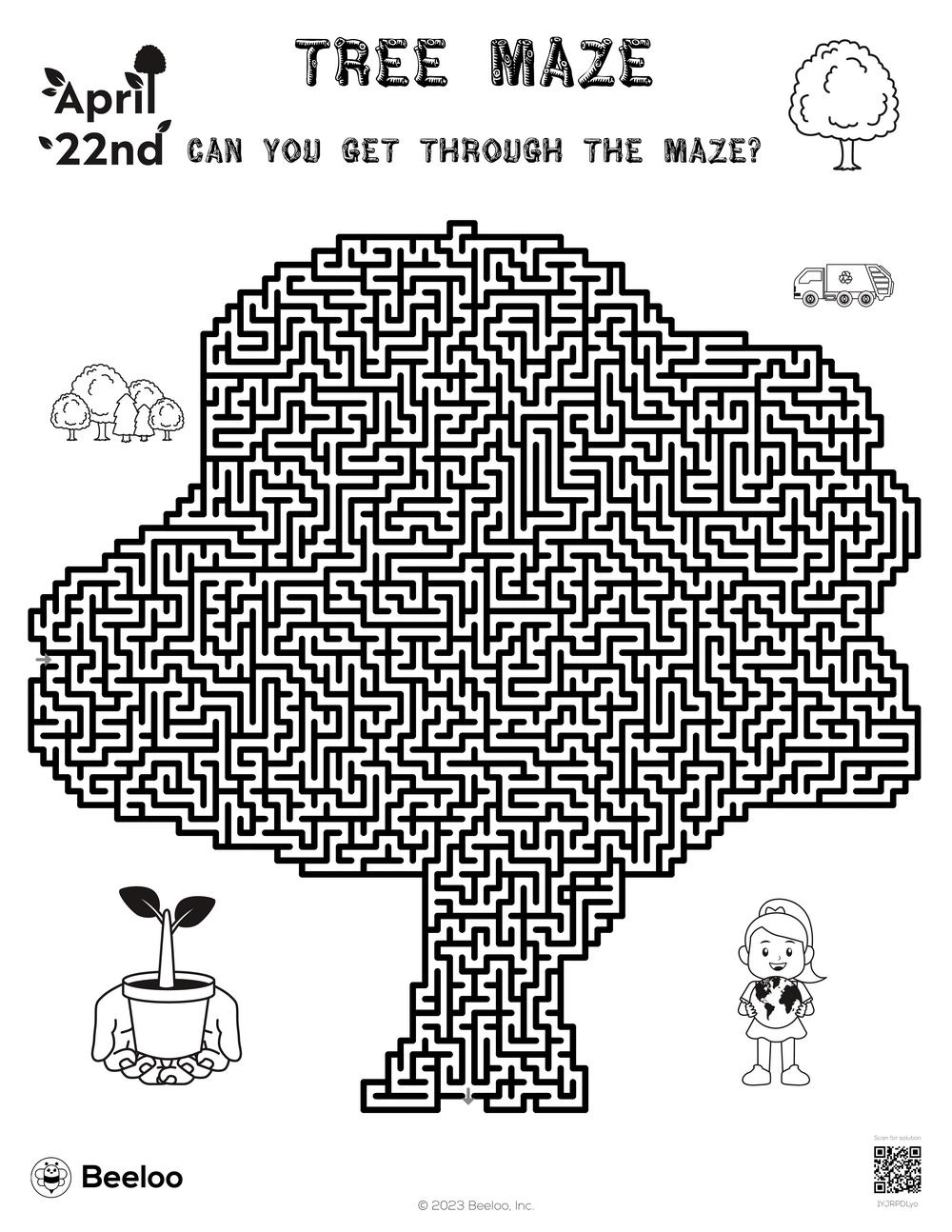 Tree Maze Beeloo Printable Crafts And Activities For Kids