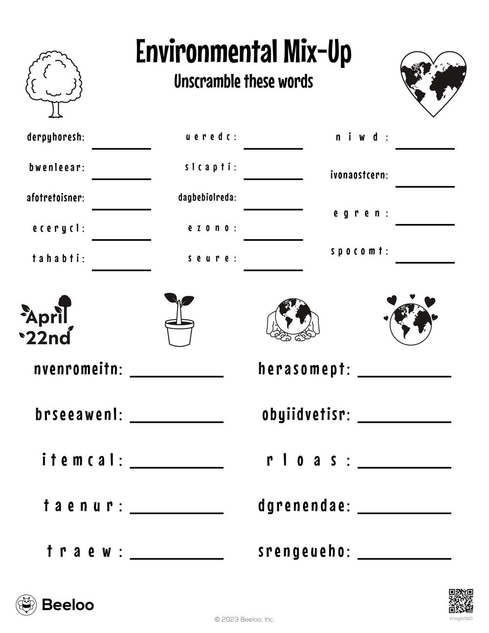Environmental Mix Up Beeloo Printable Crafts And Activities For Kids