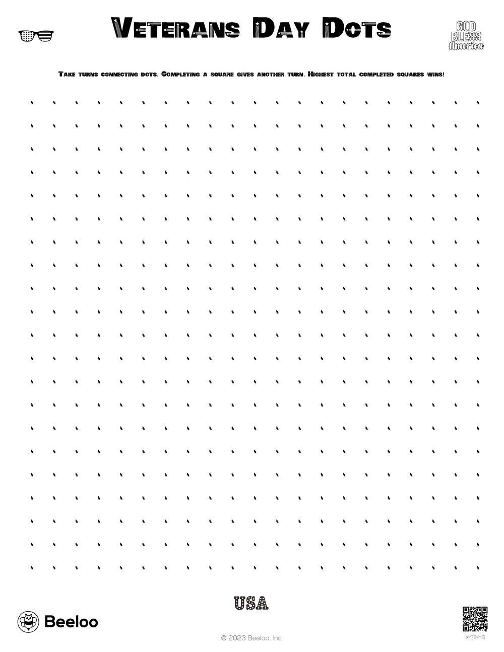 Veterans Day Dots Beeloo Printable Crafts And Activities For Kids