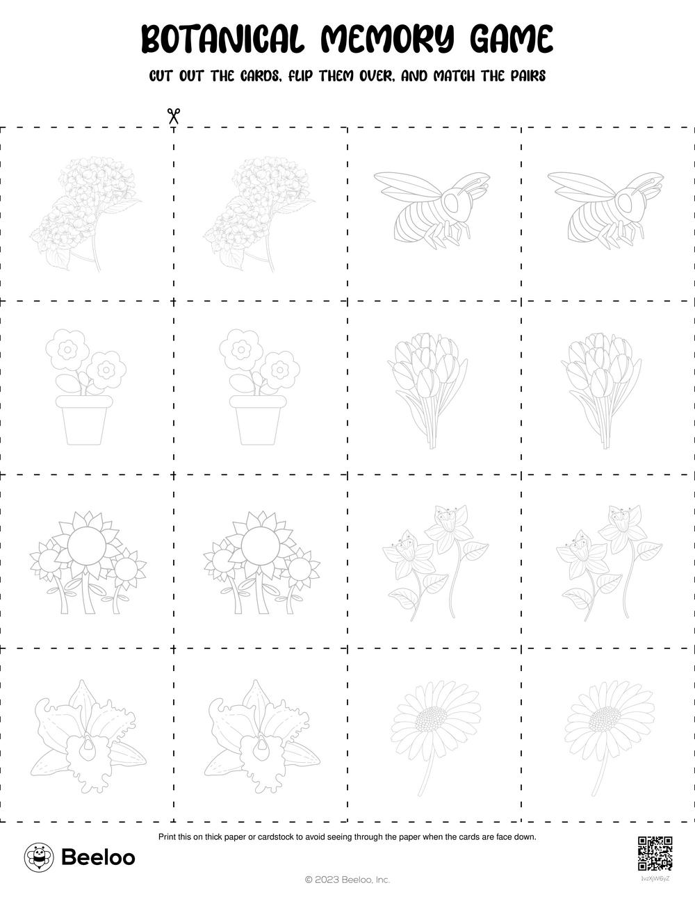 Botanical Memory Game Beeloo Printable Crafts And Activities For Kids Botanical Memory Game Beeloo Printable Crafts And Activities For Kids