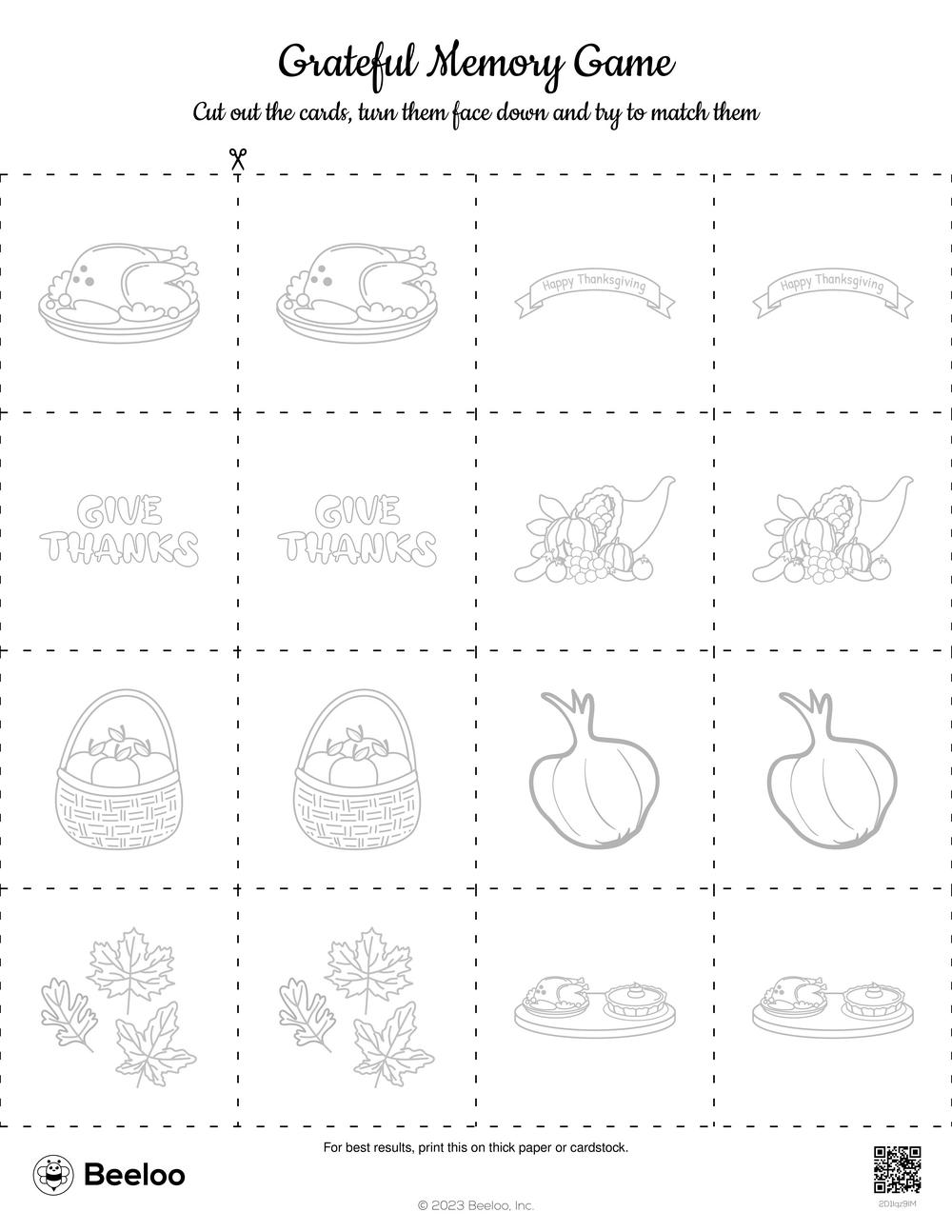 Grateful Memory Game Beeloo Printable Crafts And Activities For Kids Grateful Memory Game Beeloo Printable Crafts And Activities For Kids