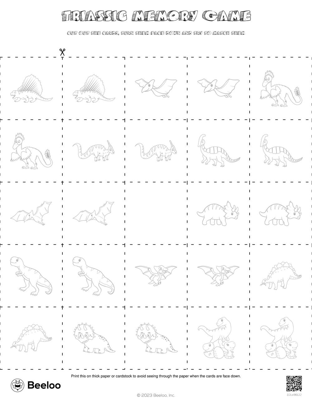 Triassic Memory Game Beeloo Printable Crafts And Activities For Kids Triassic Memory Game Beeloo Printable Crafts And Activities For Kids