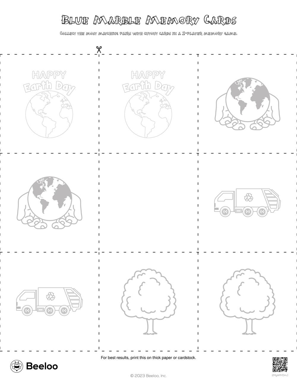 Blue Marble Memory Cards Beeloo Printable Crafts And Activities For Kids