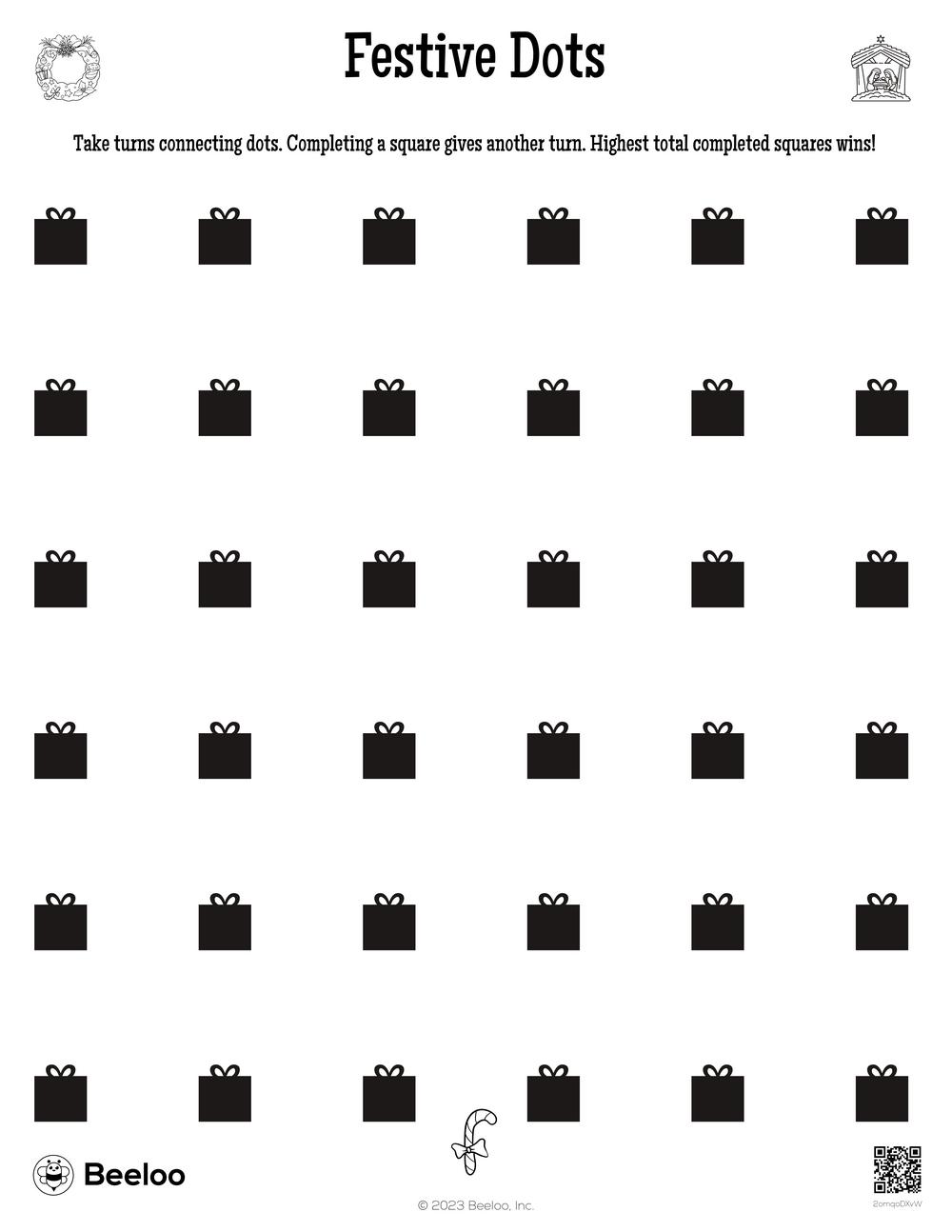 Christmas themed Dots And Boxes Games Beeloo Printable Crafts And Christmas themed Dots And Boxes Games Beeloo Printable Crafts And