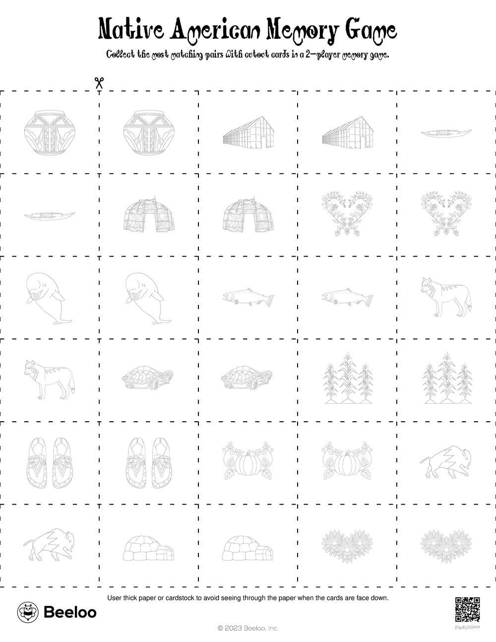 Indigenous People s Day themed Memory Games Beeloo Printable Crafts Indigenous People s Day themed Memory Games Beeloo Printable Crafts
