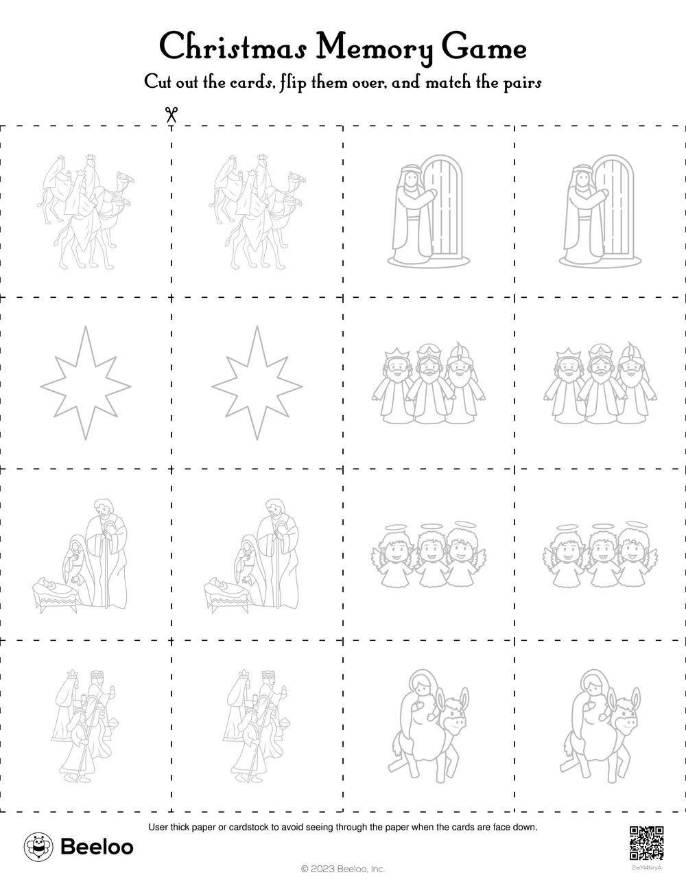 Christmas Memory Game Beeloo Printable Crafts And Activities For Kids