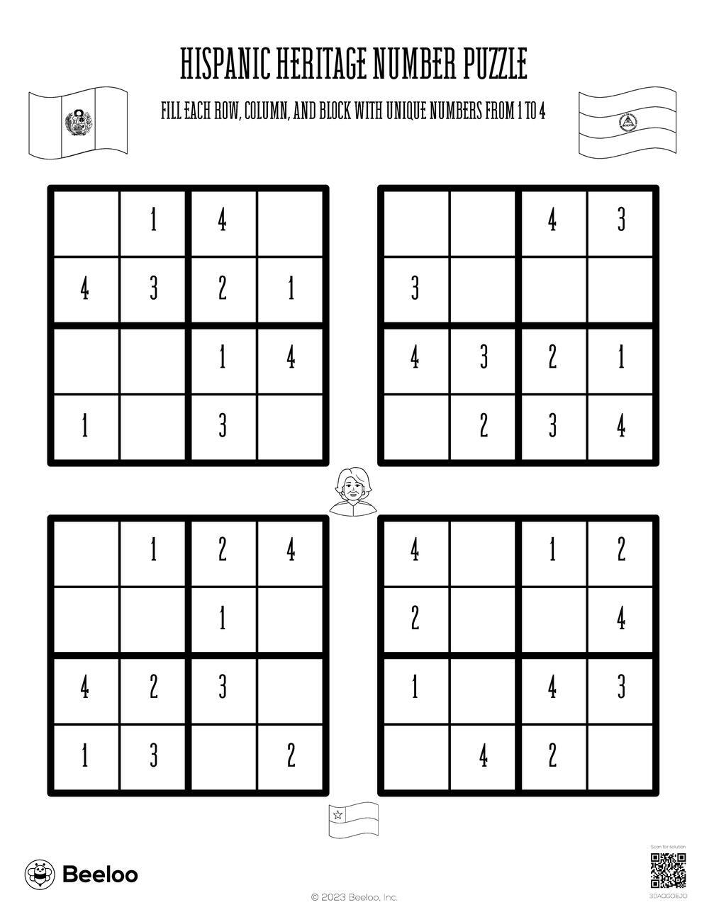 Hispanic Heritage Number Puzzle Beeloo Printable Crafts And