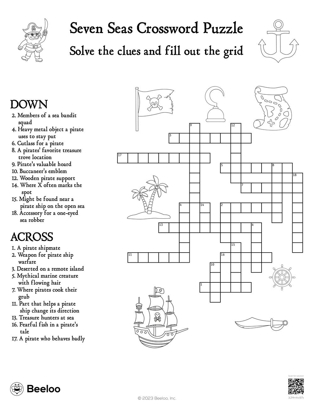 Seven Seas Crossword Puzzle Beeloo Printable Crafts And Activities Seven Seas Crossword Puzzle Beeloo Printable Crafts And Activities