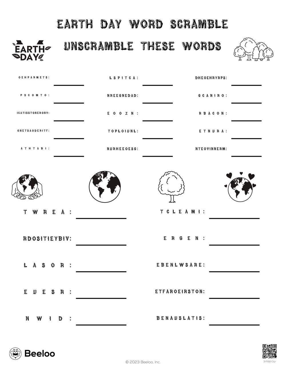 Earth Day Word Scramble Beeloo Printable Crafts And Activities For Kids Earth Day Word Scramble Beeloo Printable Crafts And Activities For Kids