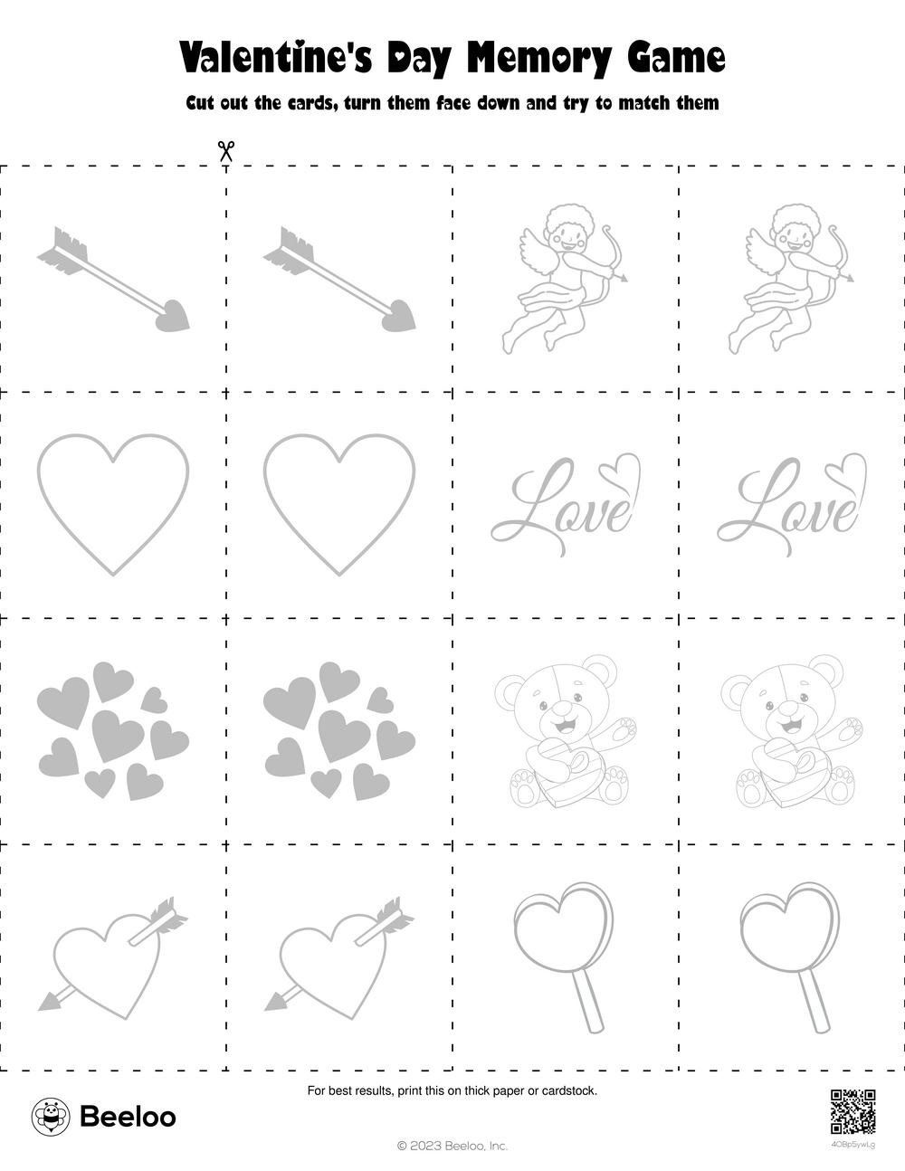 Valentine s Day Memory Game Beeloo Printable Crafts And Activities