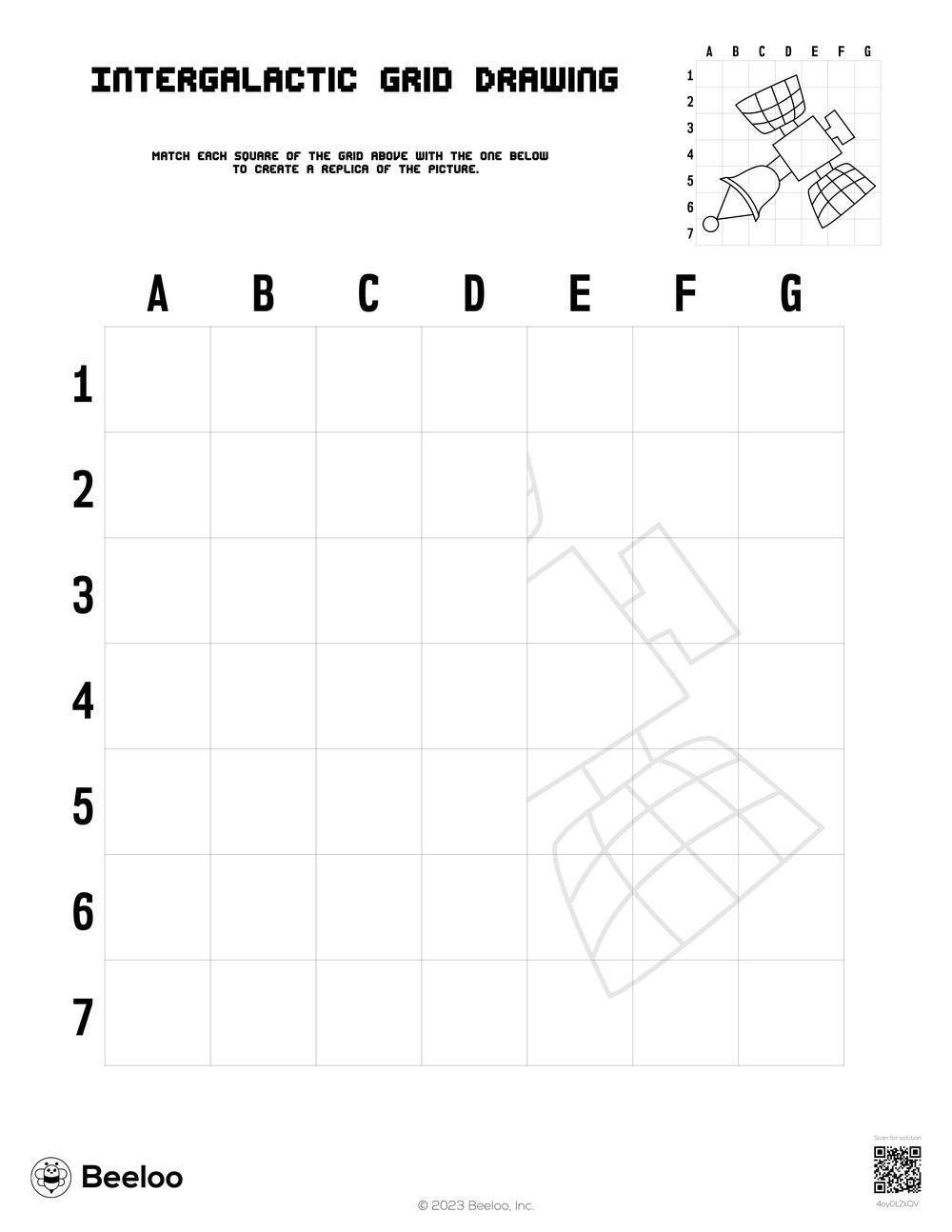 Intergalactic Grid Drawing Beeloo Printable Crafts And Activities For 