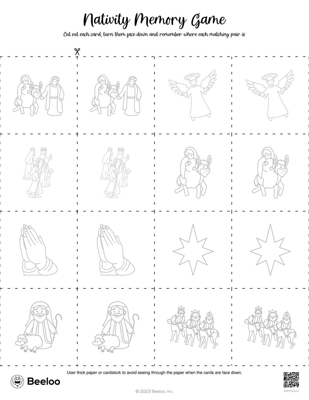 Nativity Memory Game Beeloo Printable Crafts And Activities For Kids