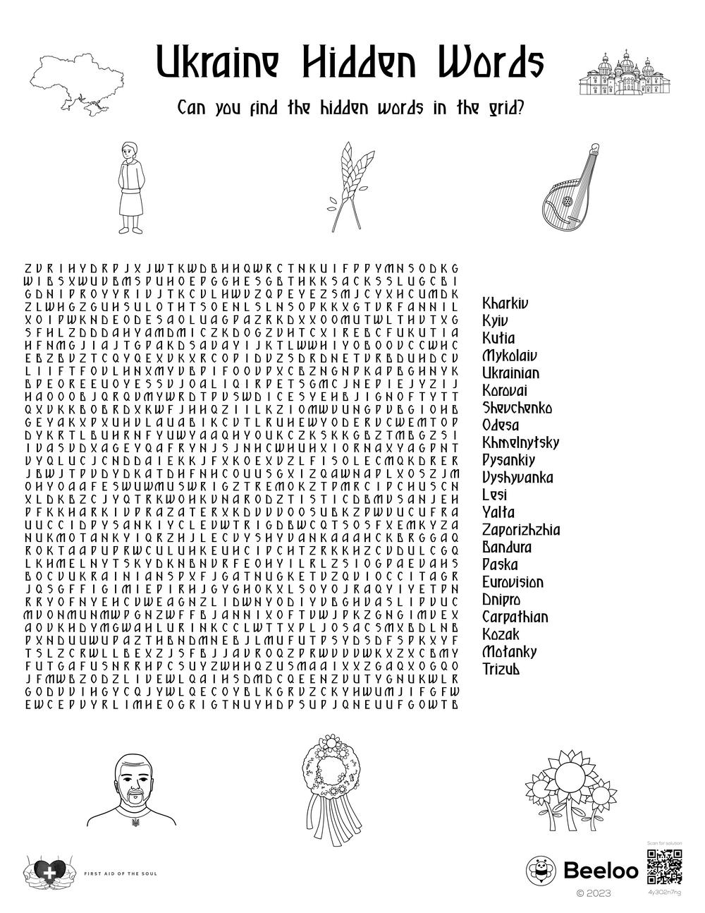 Ukraine themed Word Searches Beeloo Printable Crafts And Activities