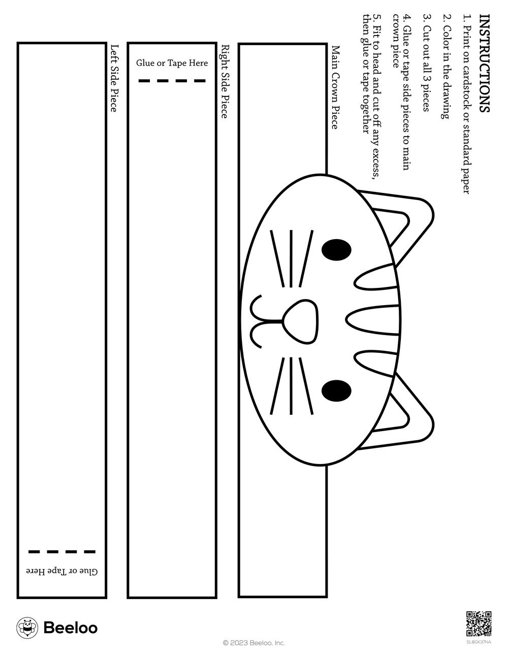 Cat themed Paper Hats Beeloo Printable Crafts And Activities For Kids