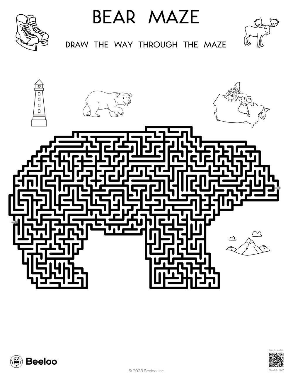 Bear Maze Beeloo Printable Crafts And Activities For Kids Bear Maze Beeloo Printable Crafts And Activities For Kids