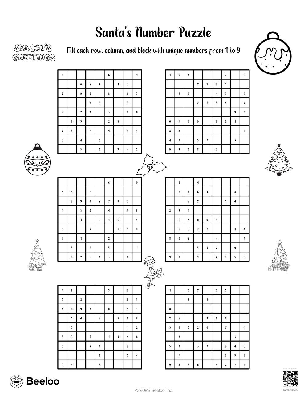 Santa s Number Puzzle Beeloo Printable Crafts And Activities For Kids Santa s Number Puzzle Beeloo Printable Crafts And Activities For Kids
