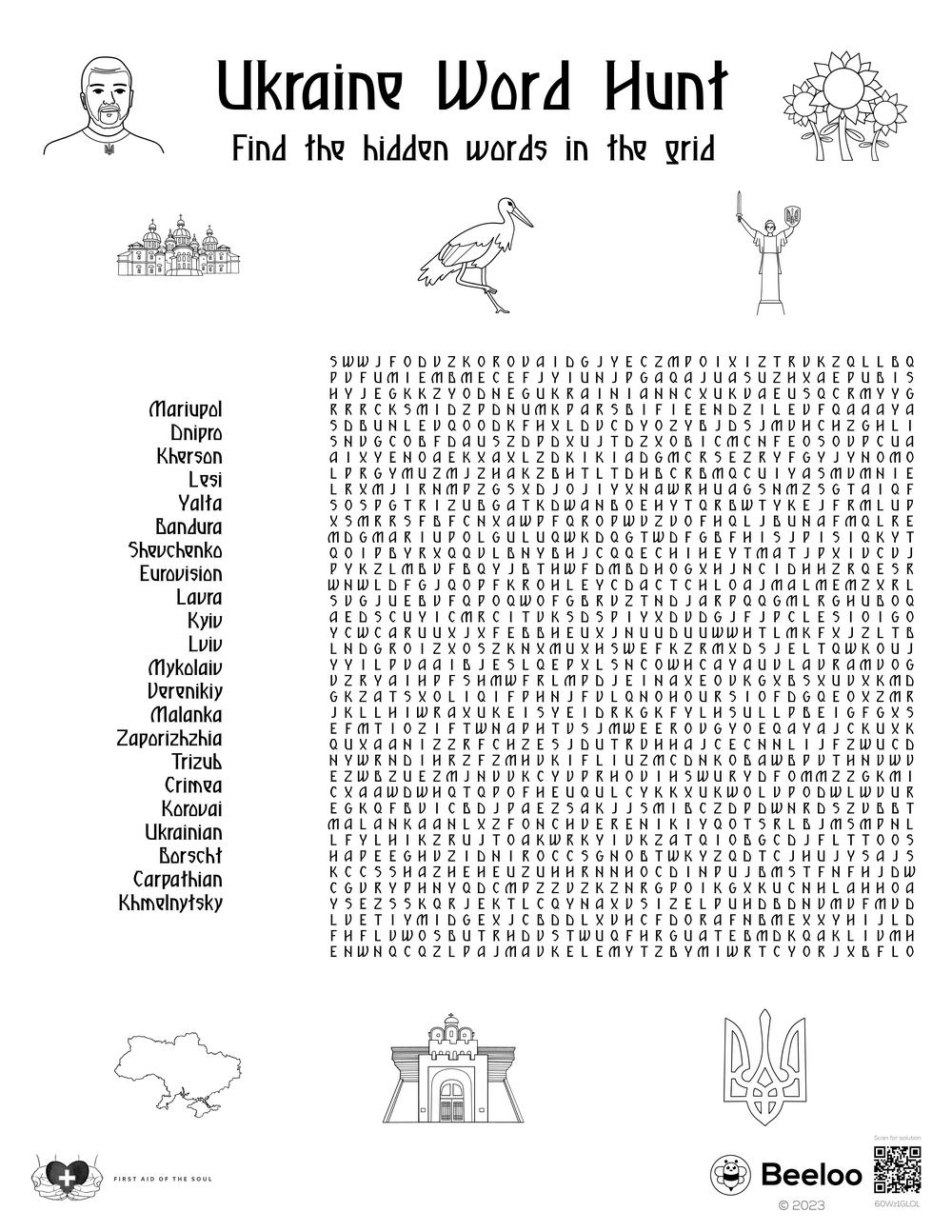 Ukraine themed Word Searches Beeloo Printable Crafts And Activities Ukraine themed Word Searches Beeloo Printable Crafts And Activities