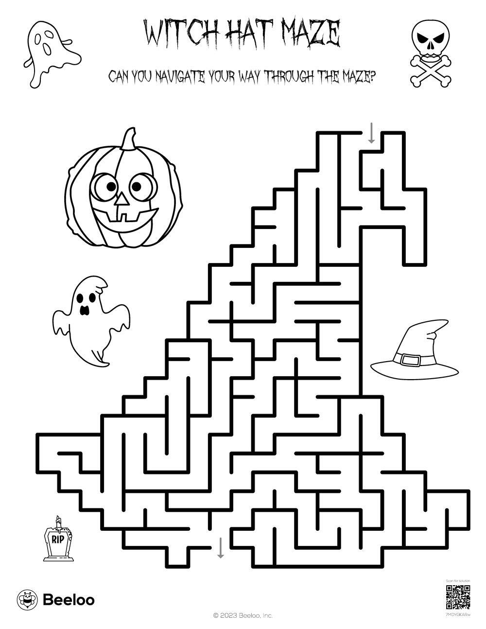 Witch Hat Maze Beeloo Printable Crafts And Activities For Kids