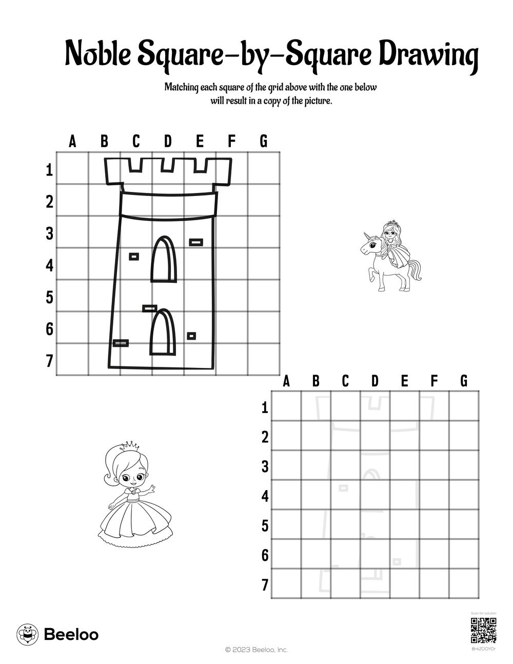 Noble Square by Square Drawing Beeloo Printable Crafts And Activities Noble Square by Square Drawing Beeloo Printable Crafts And Activities