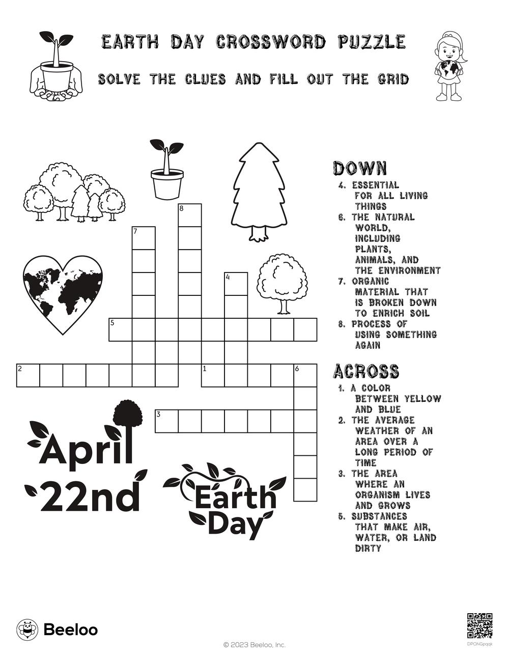Earth Day Crossword Puzzle Beeloo Printable Crafts And Activities For Earth Day Crossword Puzzle Beeloo Printable Crafts And Activities For