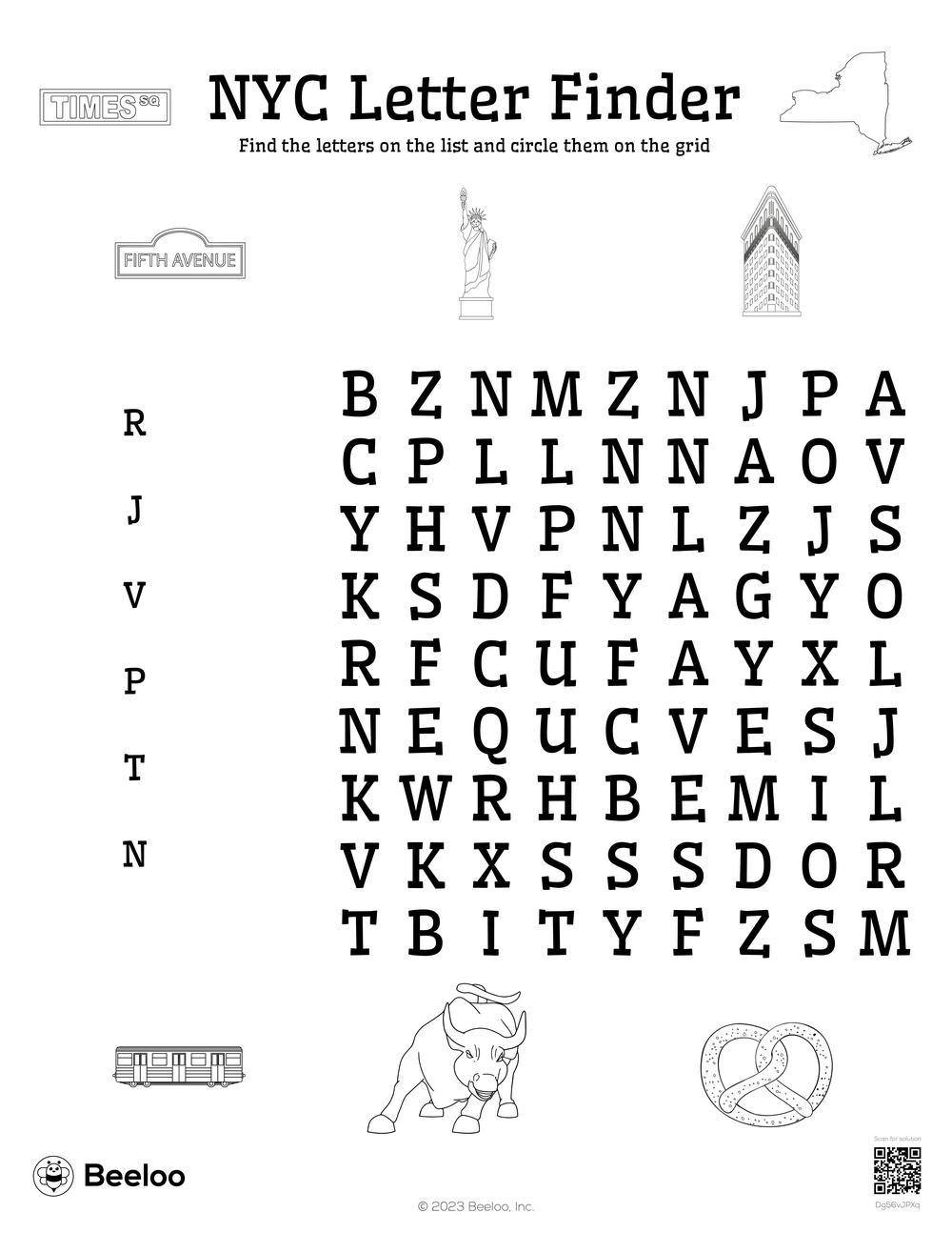 NYC Letter Finder Beeloo Printable Crafts And Activities For Kids