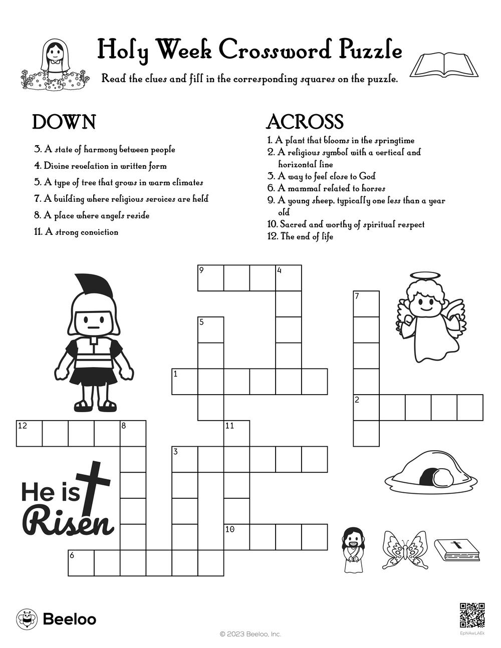 Holy Week Crossword Puzzle Beeloo Printable Crafts For Kids EpNAwLAEk Holy Week Crossword Puzzle Beeloo Printable Crafts For Kids EpNAwLAEk