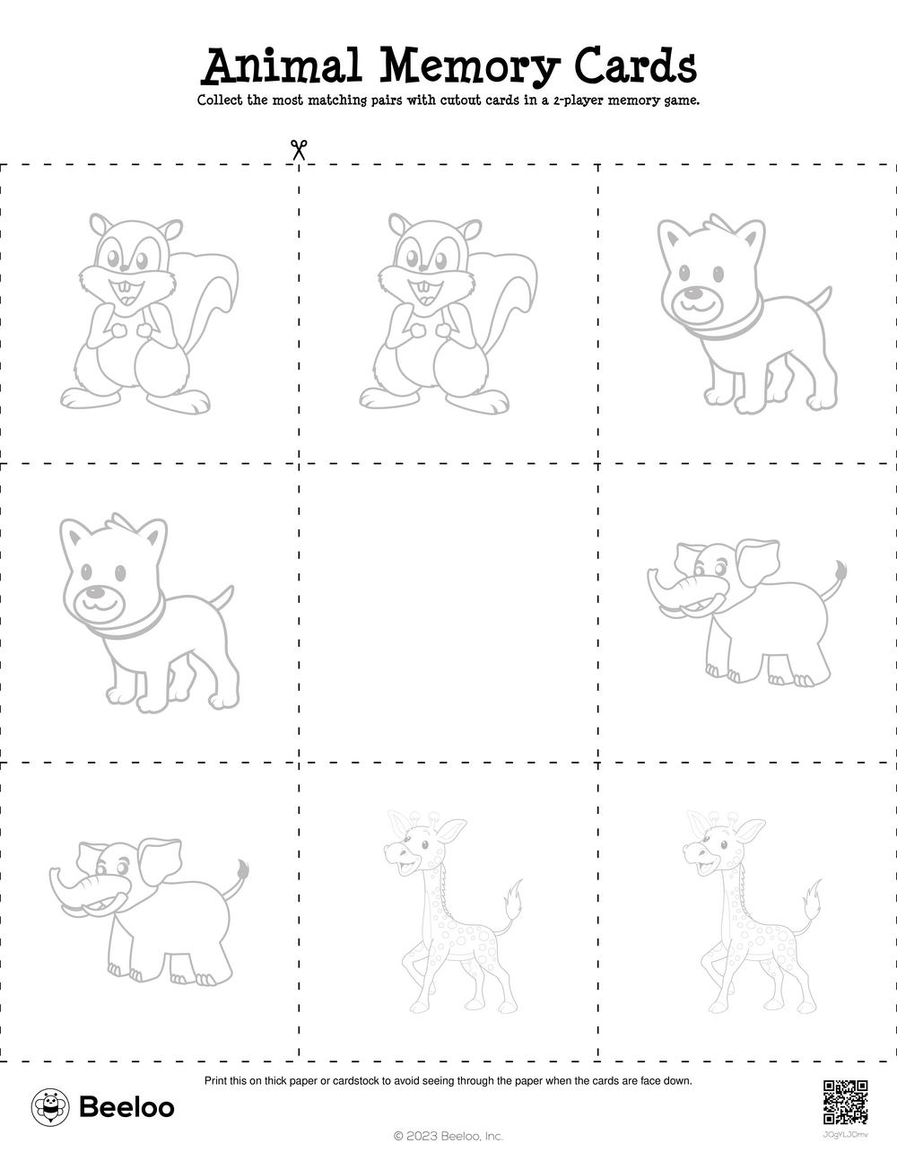 Animal Memory Cards Beeloo Printable Crafts And Activities For Kids Animal Memory Cards Beeloo Printable Crafts And Activities For Kids