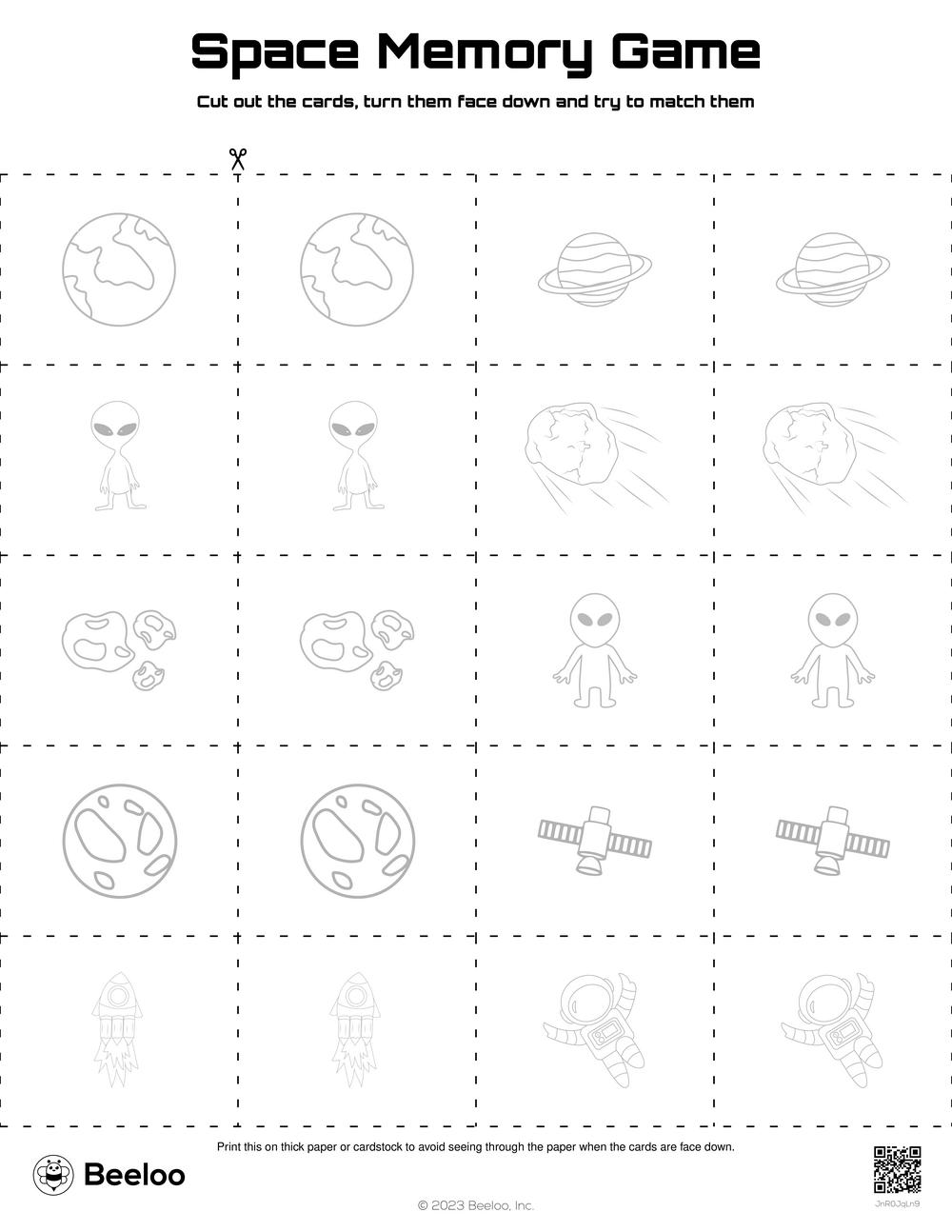 Space Memory Game Beeloo Printable Crafts And Activities For Kids Space Memory Game Beeloo Printable Crafts And Activities For Kids