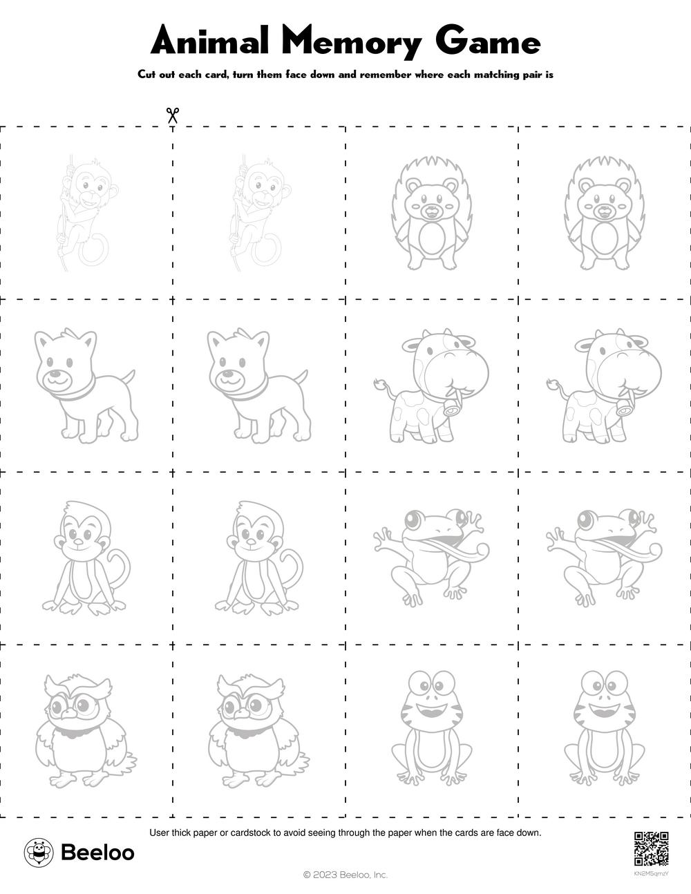 Animal Memory Game Beeloo Printable Crafts And Activities For Kids Animal Memory Game Beeloo Printable Crafts And Activities For Kids