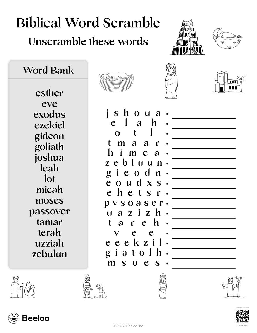 Biblical Word Scramble Beeloo Printable Crafts And Activities For Kids Biblical Word Scramble Beeloo Printable Crafts And Activities For Kids