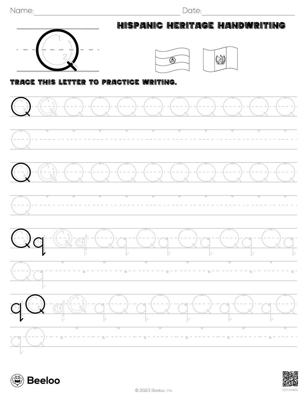 Hispanic Heritage Handwriting Beeloo Printable Crafts And Activities Hispanic Heritage Handwriting Beeloo Printable Crafts And Activities