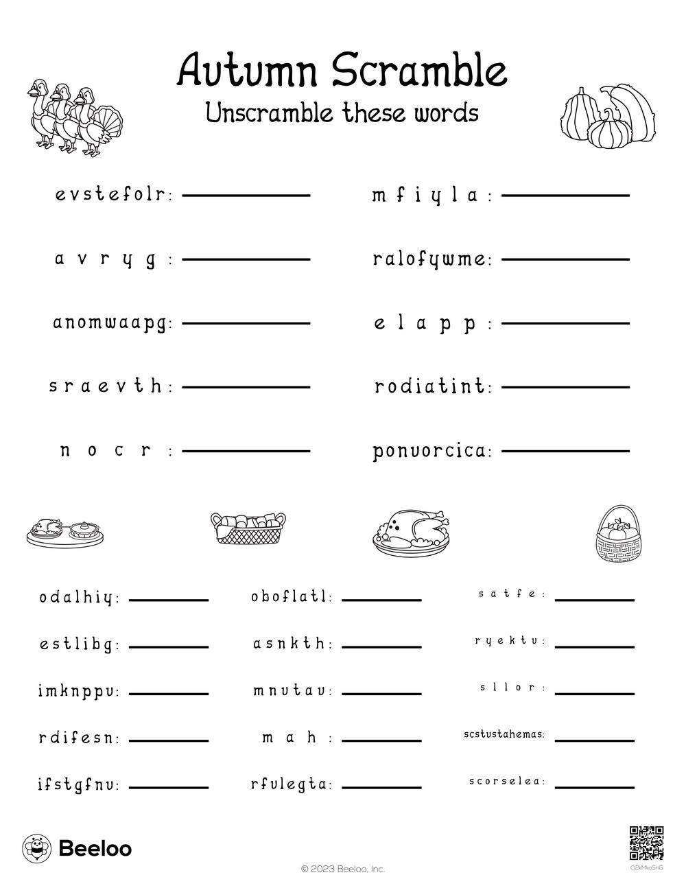 Autumn Scramble Beeloo Printable Crafts And Activities For Kids Autumn Scramble Beeloo Printable Crafts And Activities For Kids