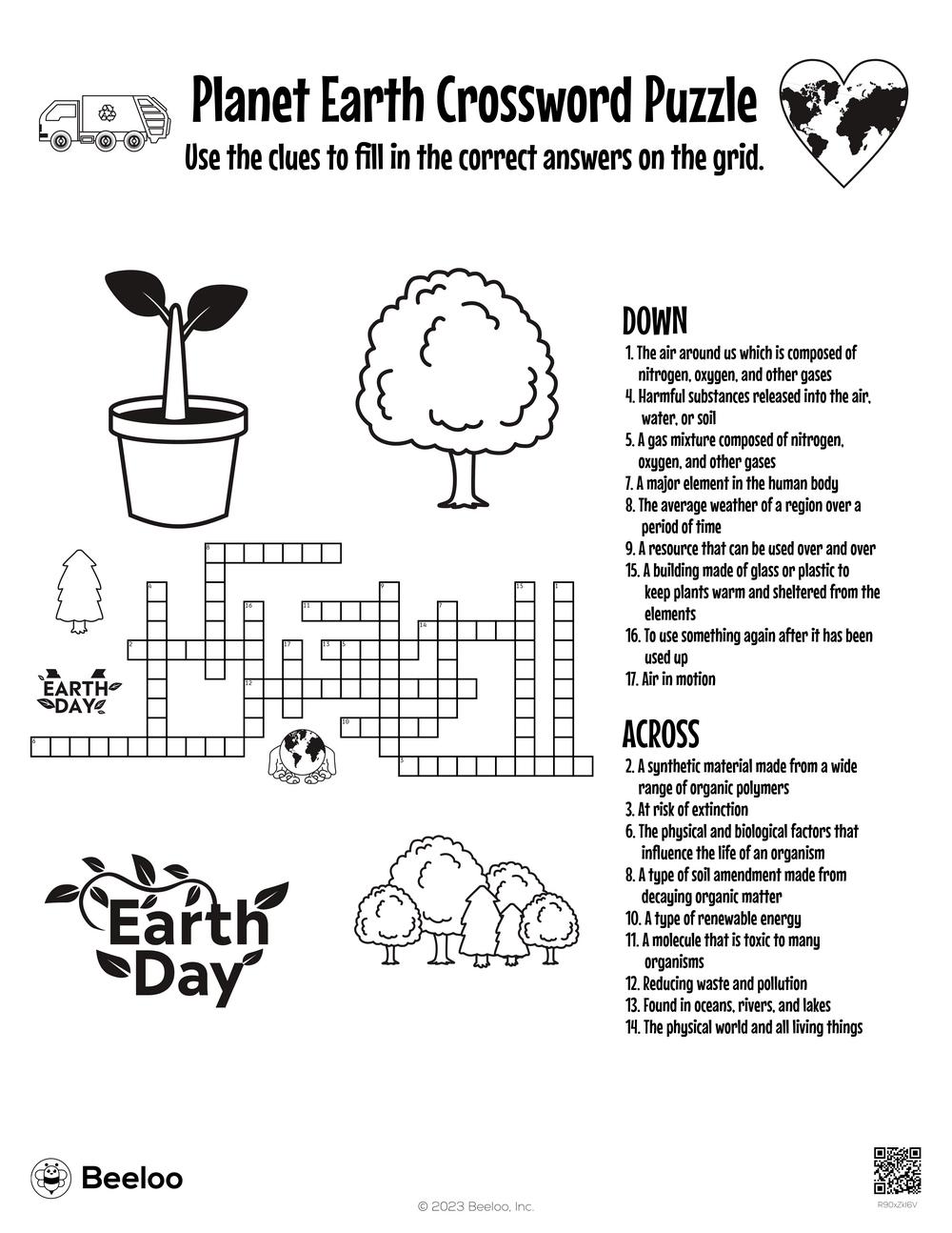 Planet Earth Crossword Puzzle Beeloo Printable Crafts For Kids Planet Earth Crossword Puzzle Beeloo Printable Crafts For Kids