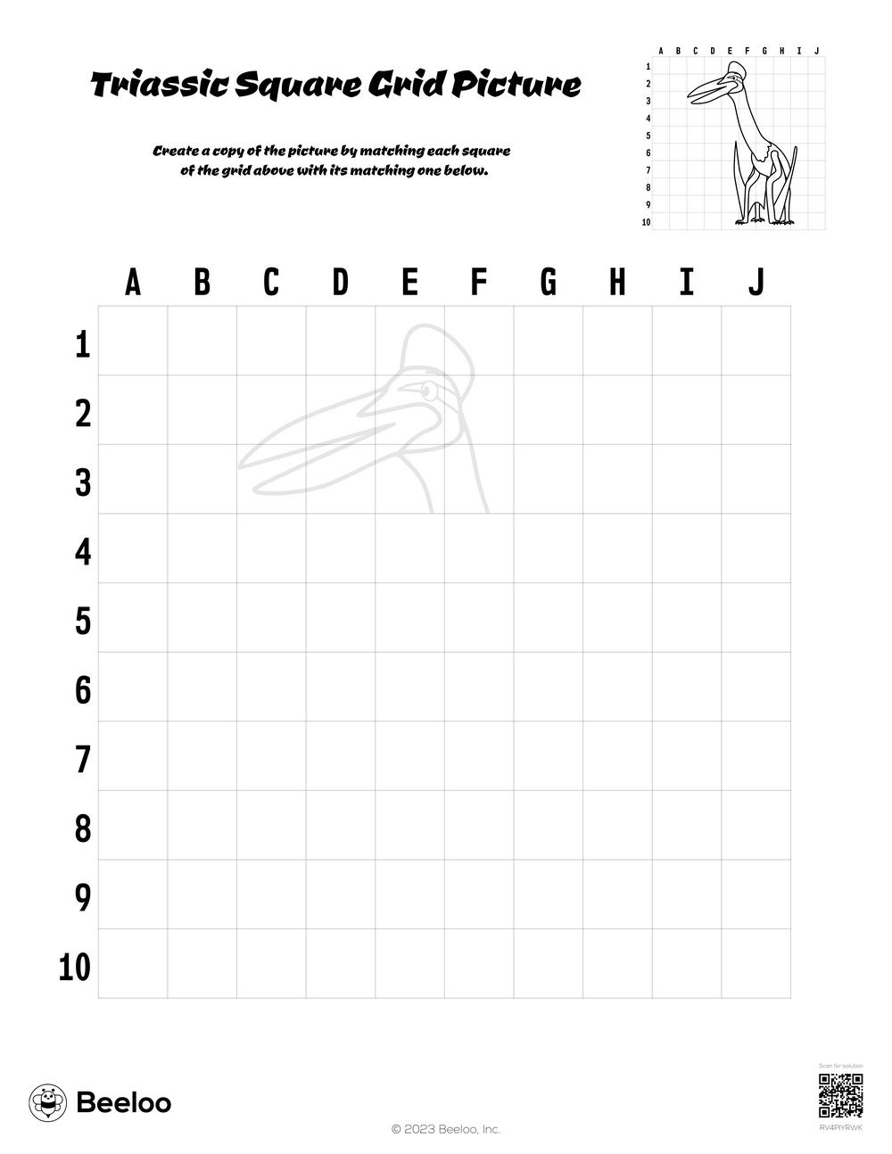 Triassic Square Grid Picture Beeloo Printable Crafts And Activities Triassic Square Grid Picture Beeloo Printable Crafts And Activities