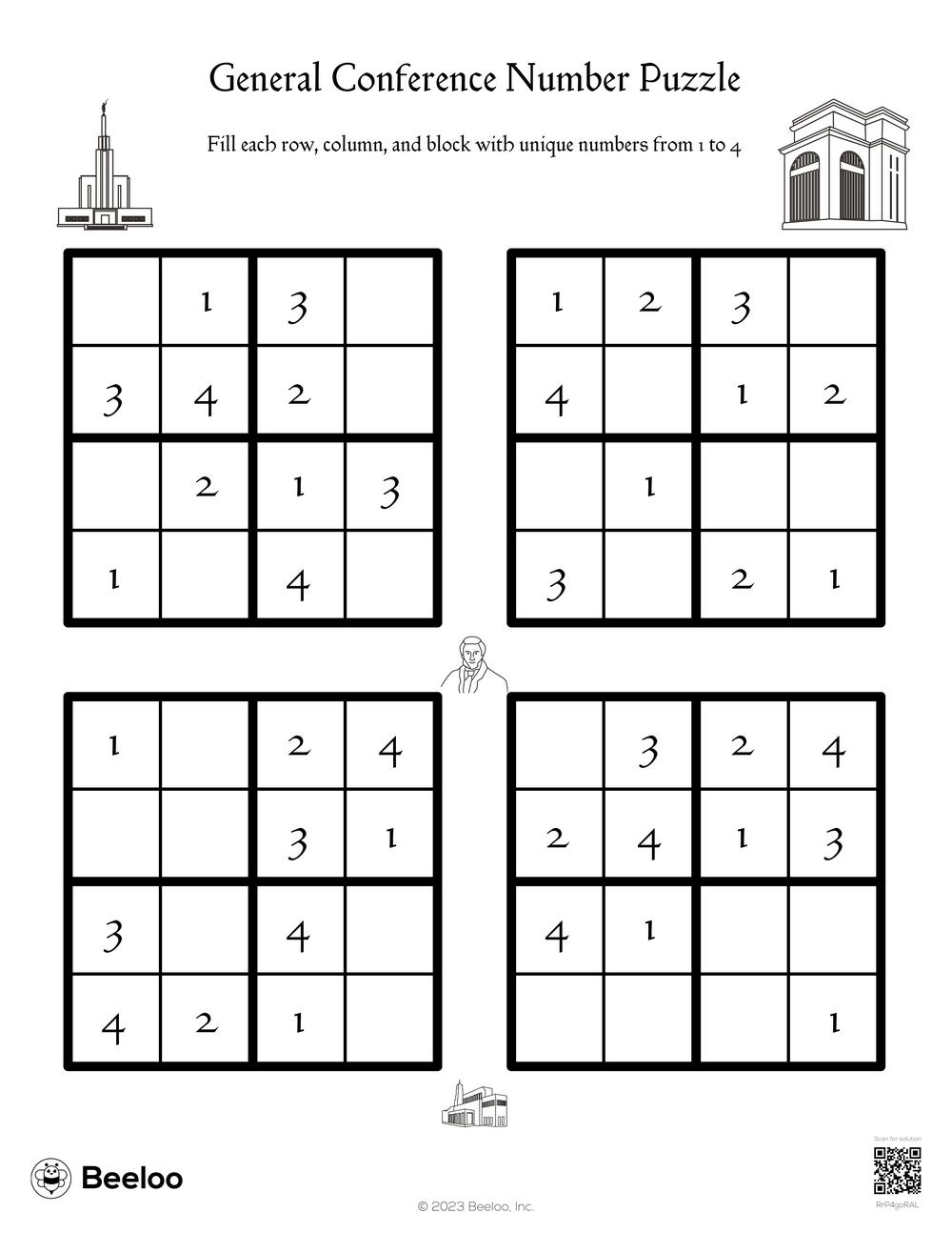 General Conference Number Puzzle Beeloo Printable Crafts And