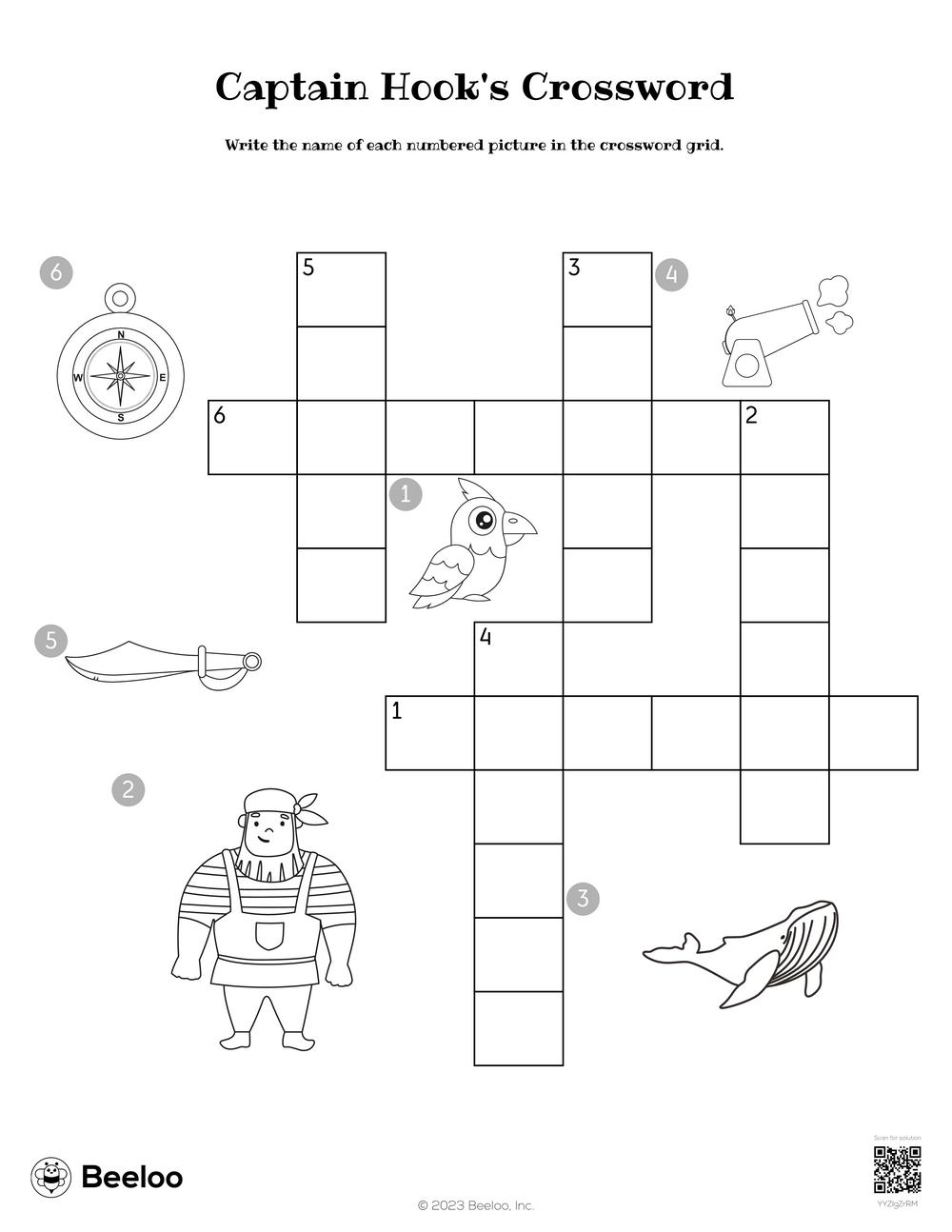 Captain Hook s Crossword Beeloo Printable Crafts And Activities For Kids Captain Hook s Crossword Beeloo Printable Crafts And Activities For Kids