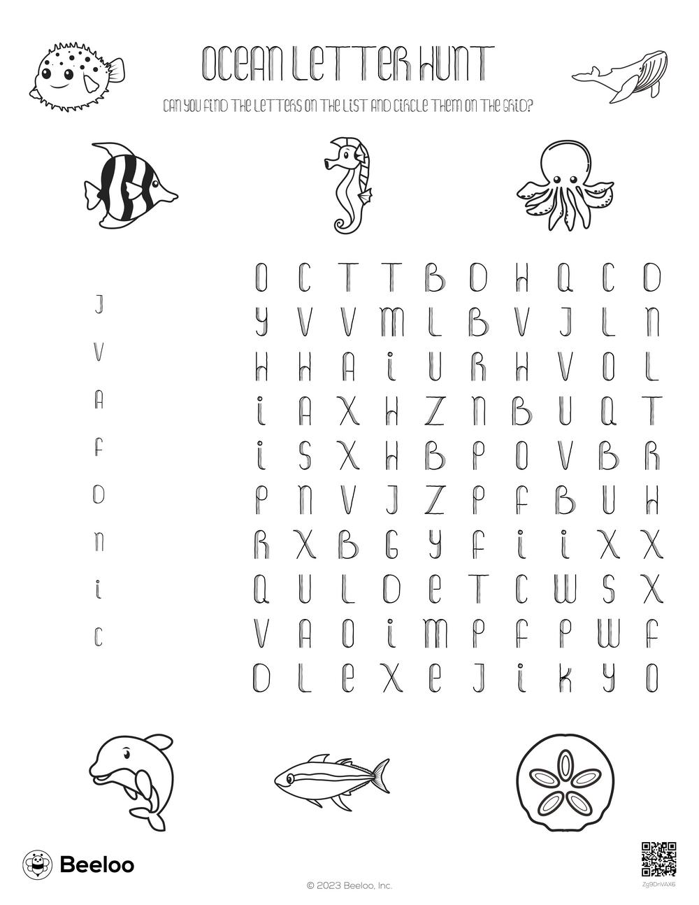 Ocean Letter Hunt Beeloo Printable Crafts And Activities For Kids Ocean Letter Hunt Beeloo Printable Crafts And Activities For Kids