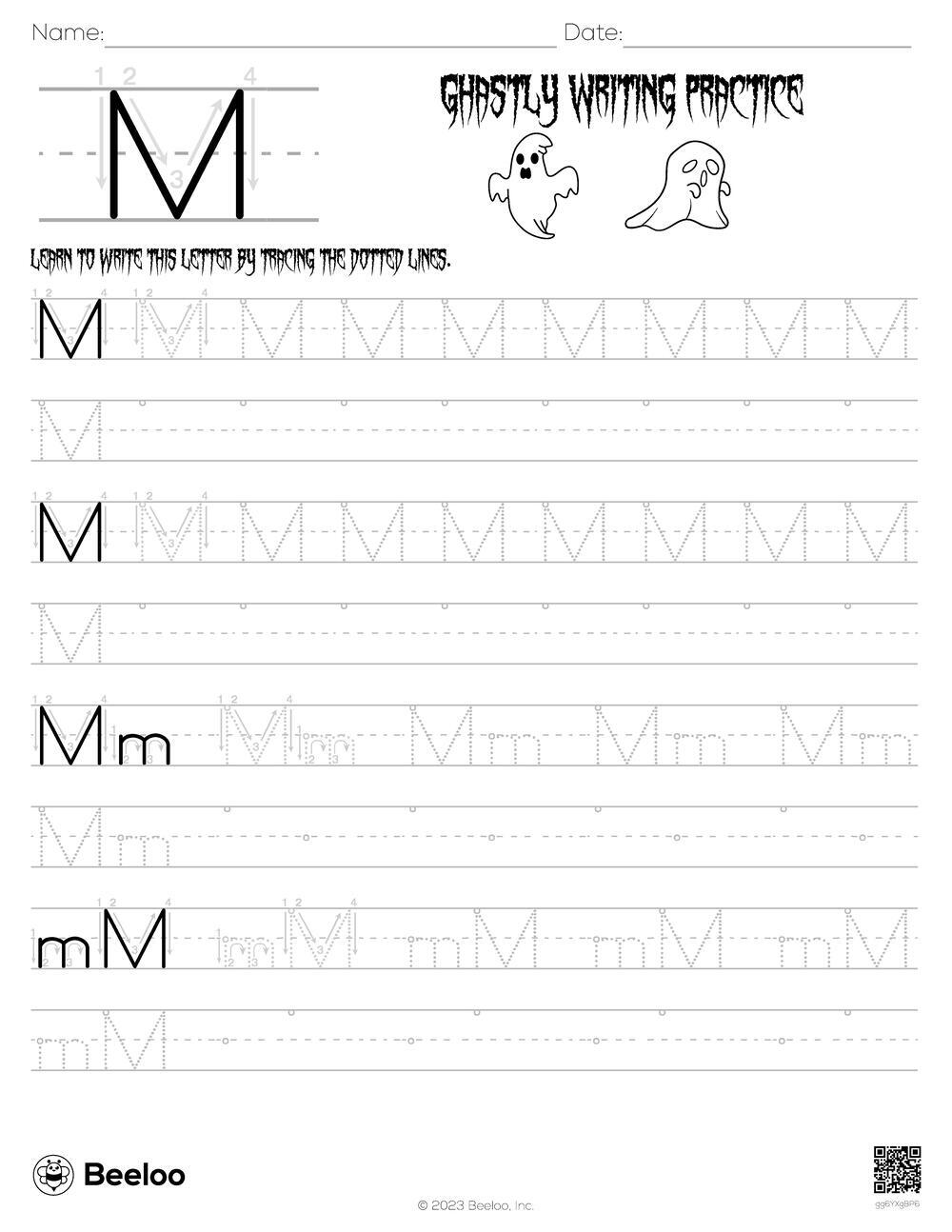 Ghastly Writing Practice Beeloo Printable Crafts And Activities For Kids Ghastly Writing Practice Beeloo Printable Crafts And Activities For Kids