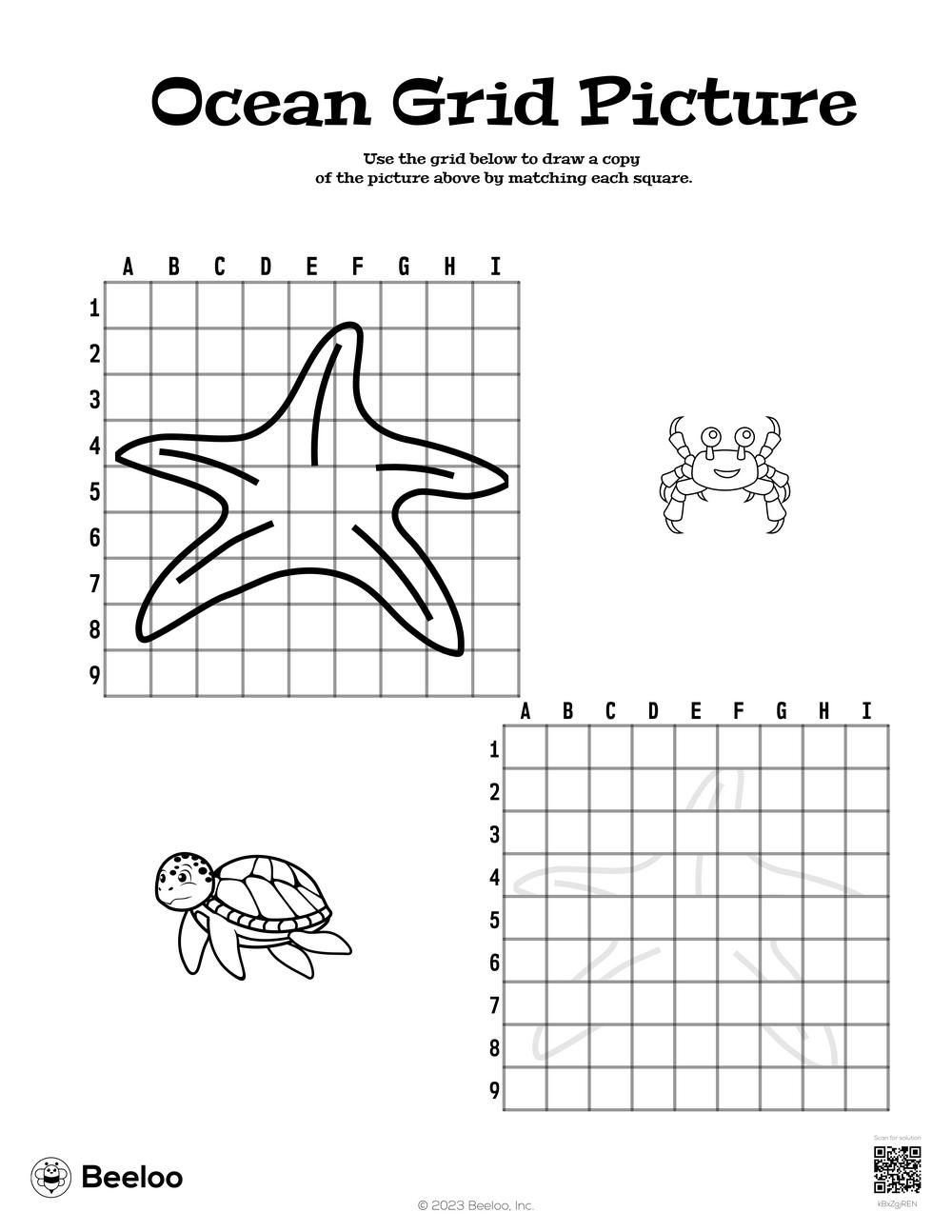 Ocean Grid Picture Beeloo Printable Crafts And Activities For Kids Ocean Grid Picture Beeloo Printable Crafts And Activities For Kids
