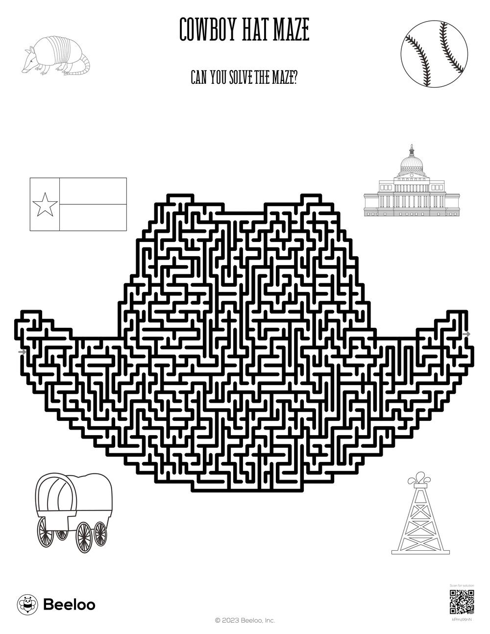 Cowboy Hat Maze Beeloo Printable Crafts And Activities For Kids