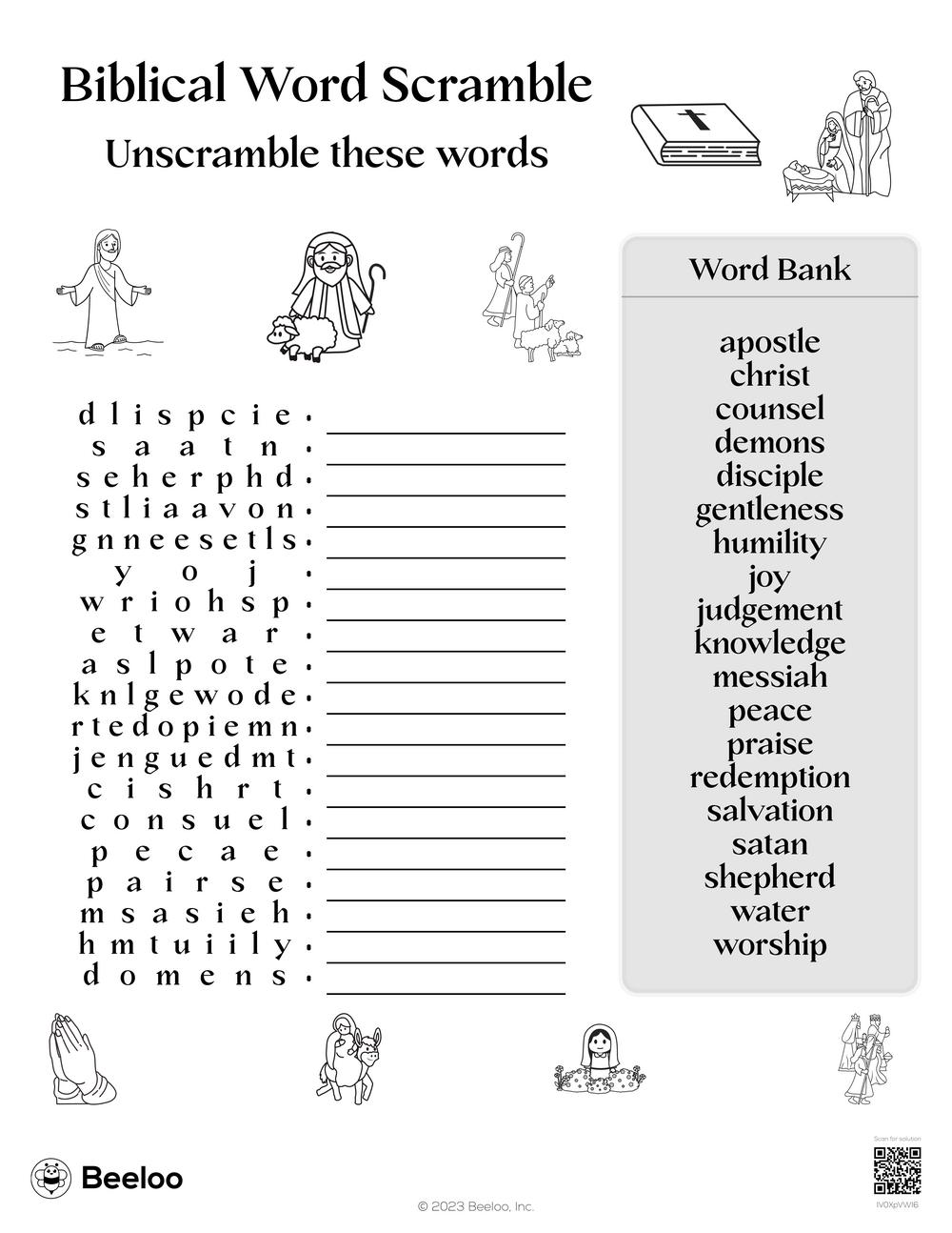 New Testament themed Word Scrambles Beeloo Printables New Testament themed Word Scrambles Beeloo Printables