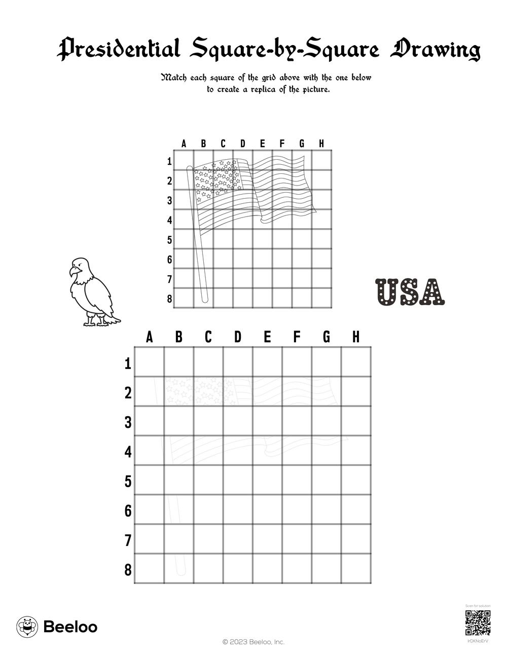 Presidential Square by Square Drawing Beeloo Printable Crafts And Presidential Square by Square Drawing Beeloo Printable Crafts And